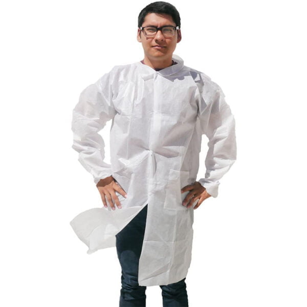 Non Woven Lab Coat (Visitor Coat) – Velcro Closure | Medpos